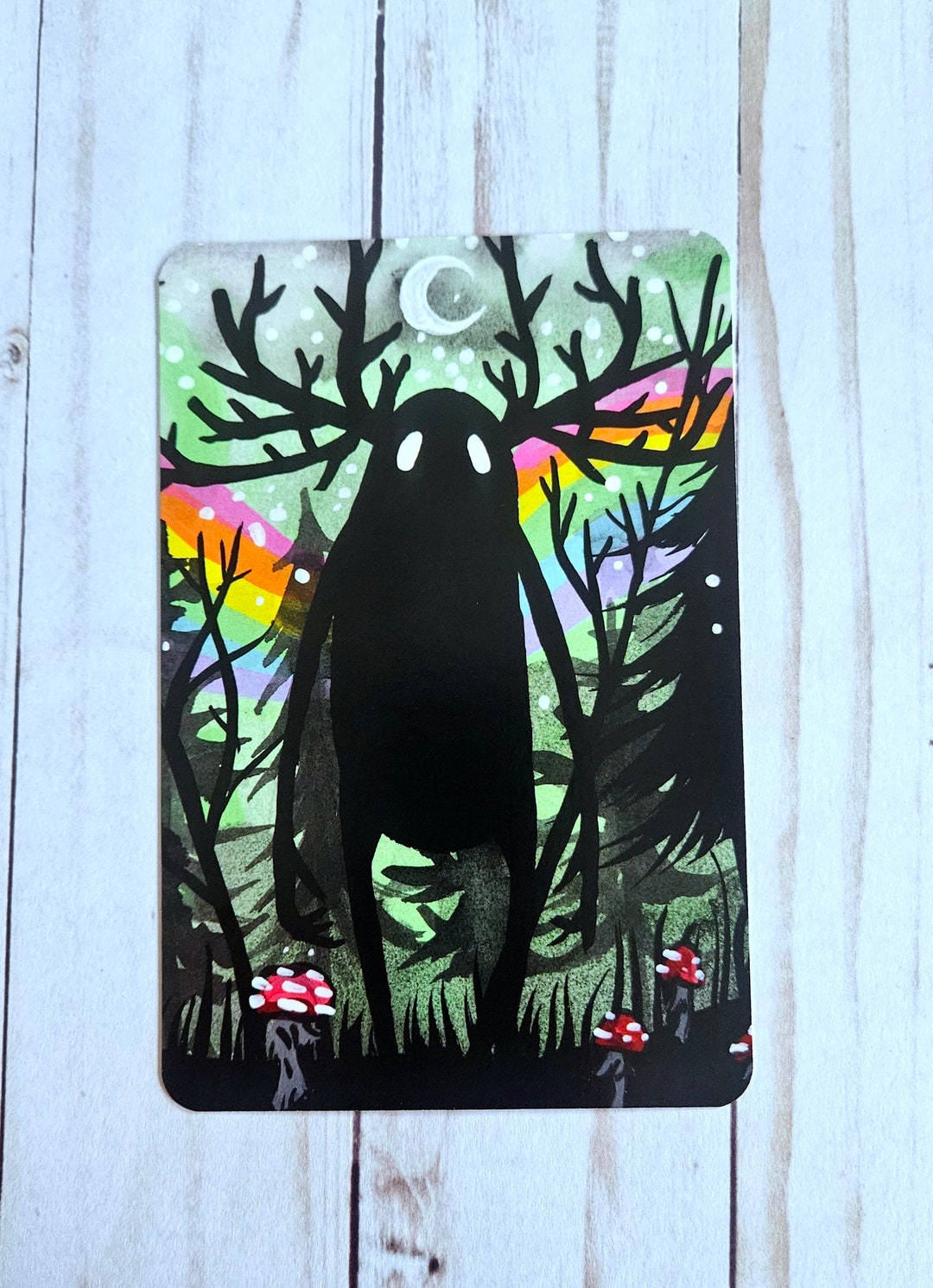 Cryptid Creature Rainbow Ent Art Forest Fantasy Dark Art 4x6 Print ...