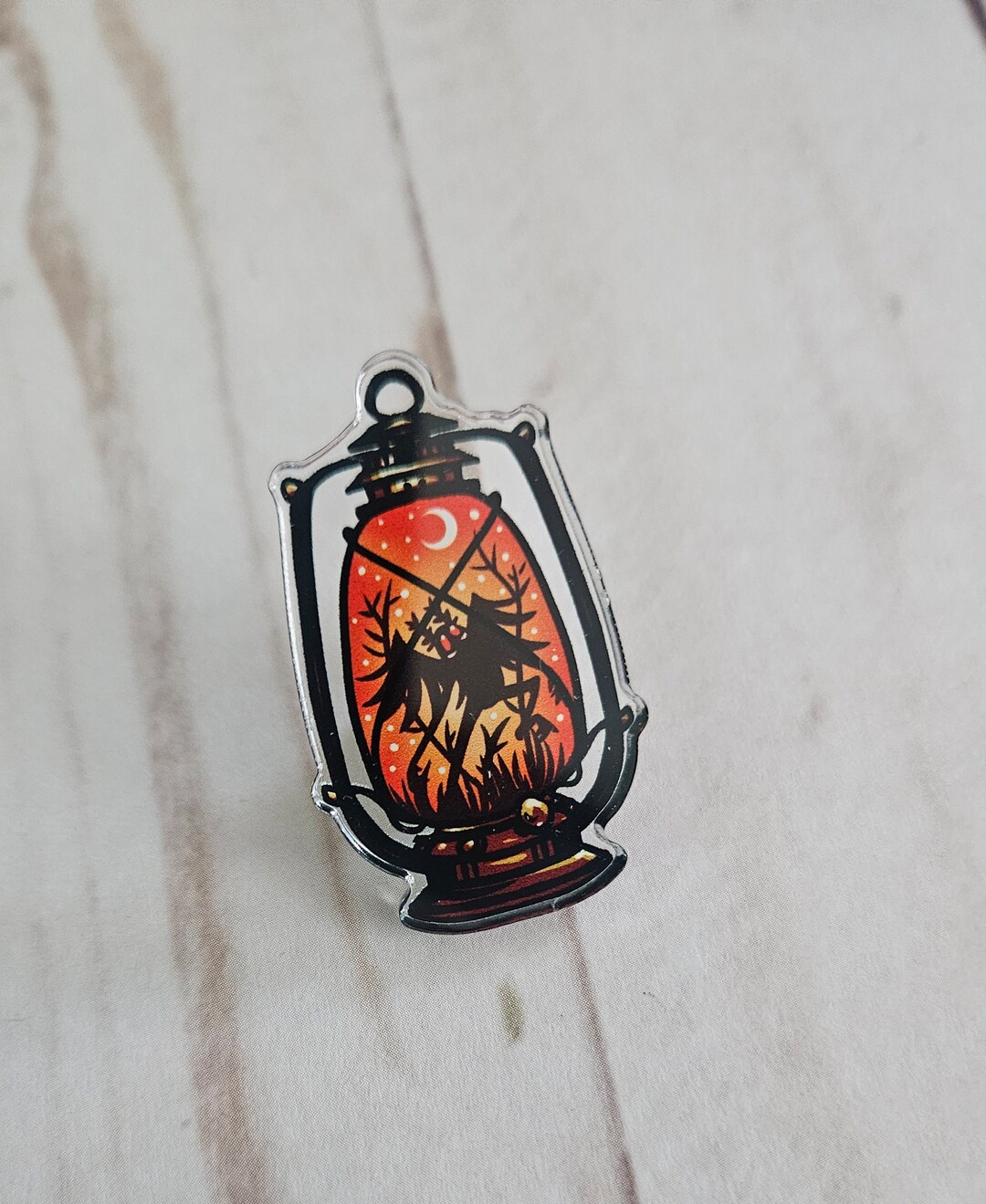 Lantern Mothman Acrylic Pin Cryptozoology Lamp Cottagecore Cryptidcore ...