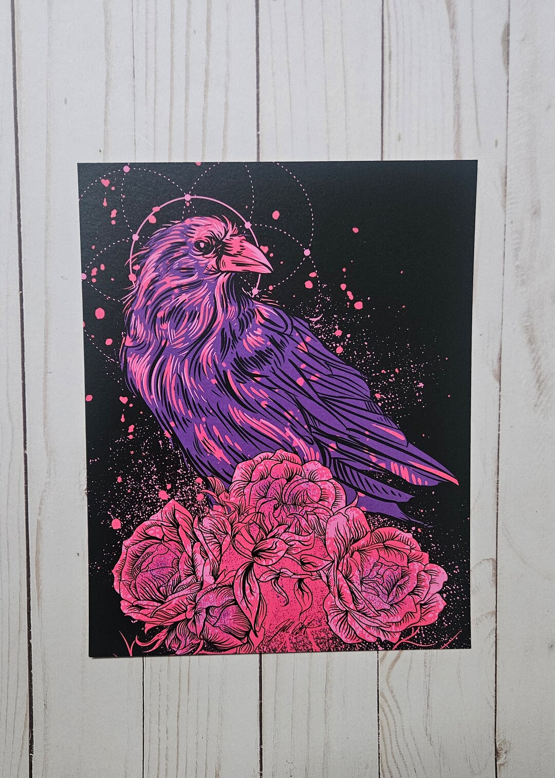 Raven and Rose 8x10 Inch Signed Print Gothic Art Goth Dark - Etsy