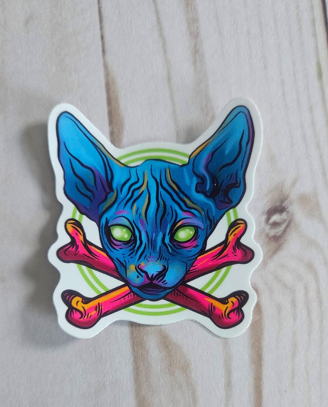 Blue Sphinx Cat Kitty Art Vinyl Waterproof Sticker Tentacle Fantasy Art ...