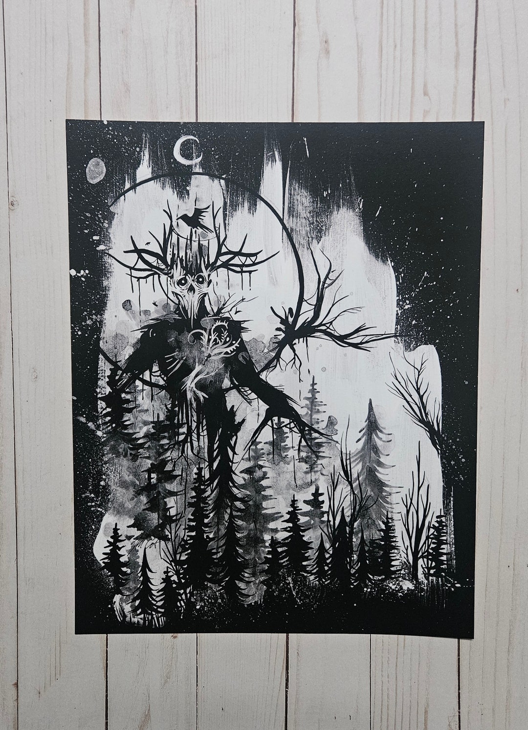 11x14 Night Guardian Ghost Poster Print Manfish Inc. Horror Cryptid ...
