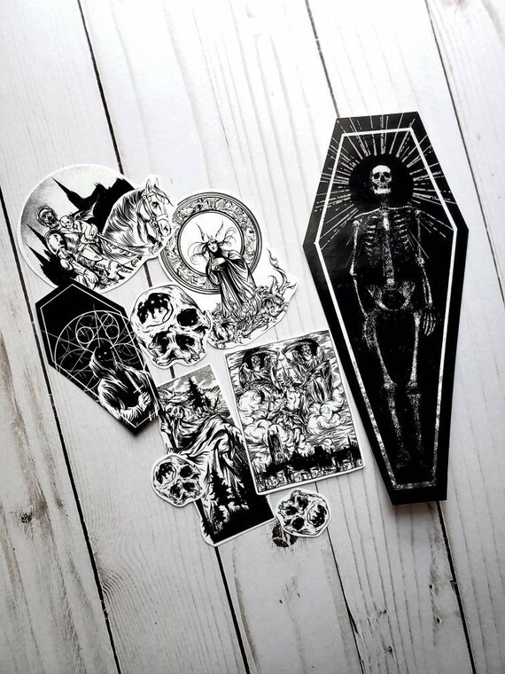 Large Coffin Vinyl Waterproof Sticker and Dark Art Sticker - Etsy