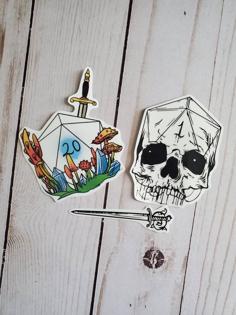 Nat 20 Nat 1 Vinyl Waterproof Sticker Set D20 Dungeons and - Etsy UK