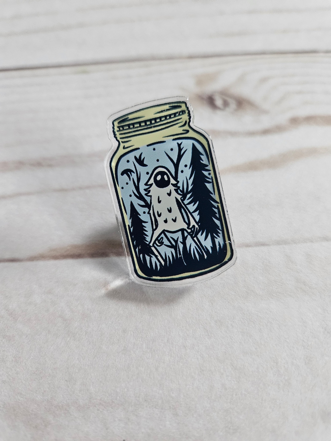 Cryptid Yeti Acrylic Pin Cryptozoology Jar Cottagecore - Etsy