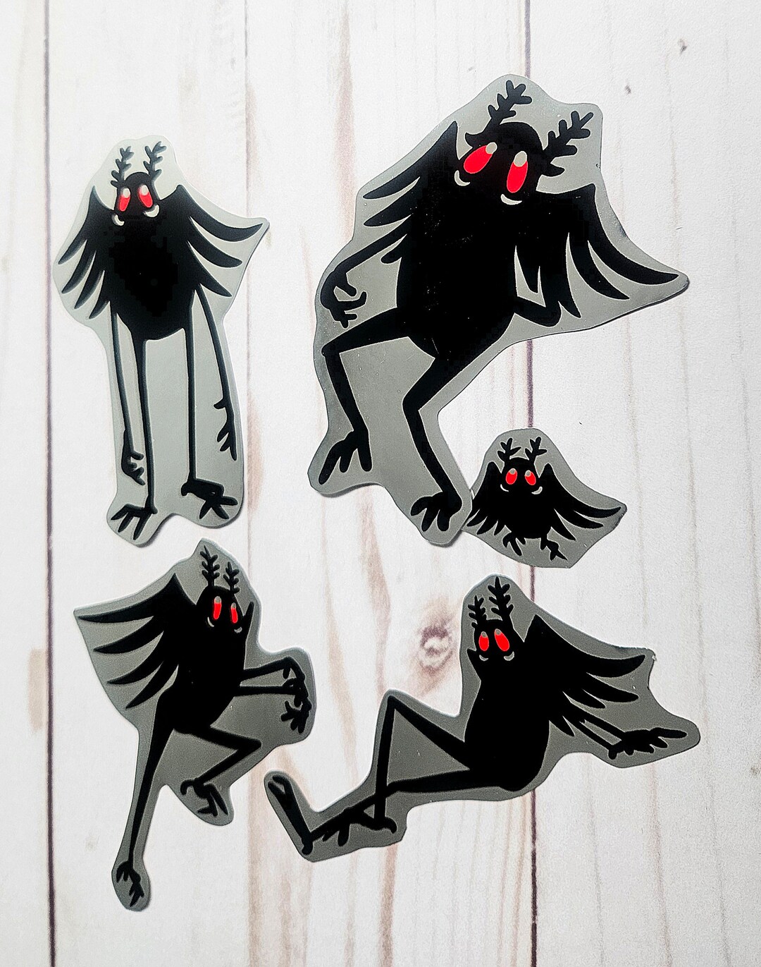 Metallic Mothman Cryptid Buddy Sticker Pack Fantasy Moth Sticker ...
