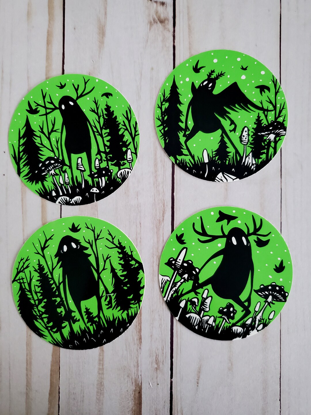 Cryptid Buddy Sticker Pack Fantasy Art Mothman Sasquatch - Etsy