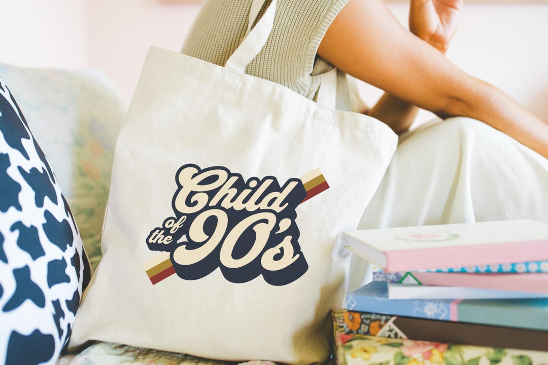 Retro "child of the 90s" Tote, Vintage Style "30 Something" Birthday ...