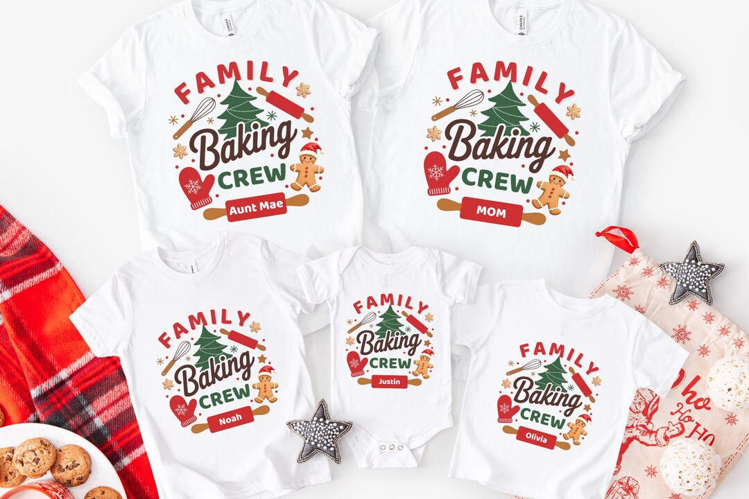 Personalized Family Baking Crew Shirt, Custom Holiday Baking T-shirts ...
