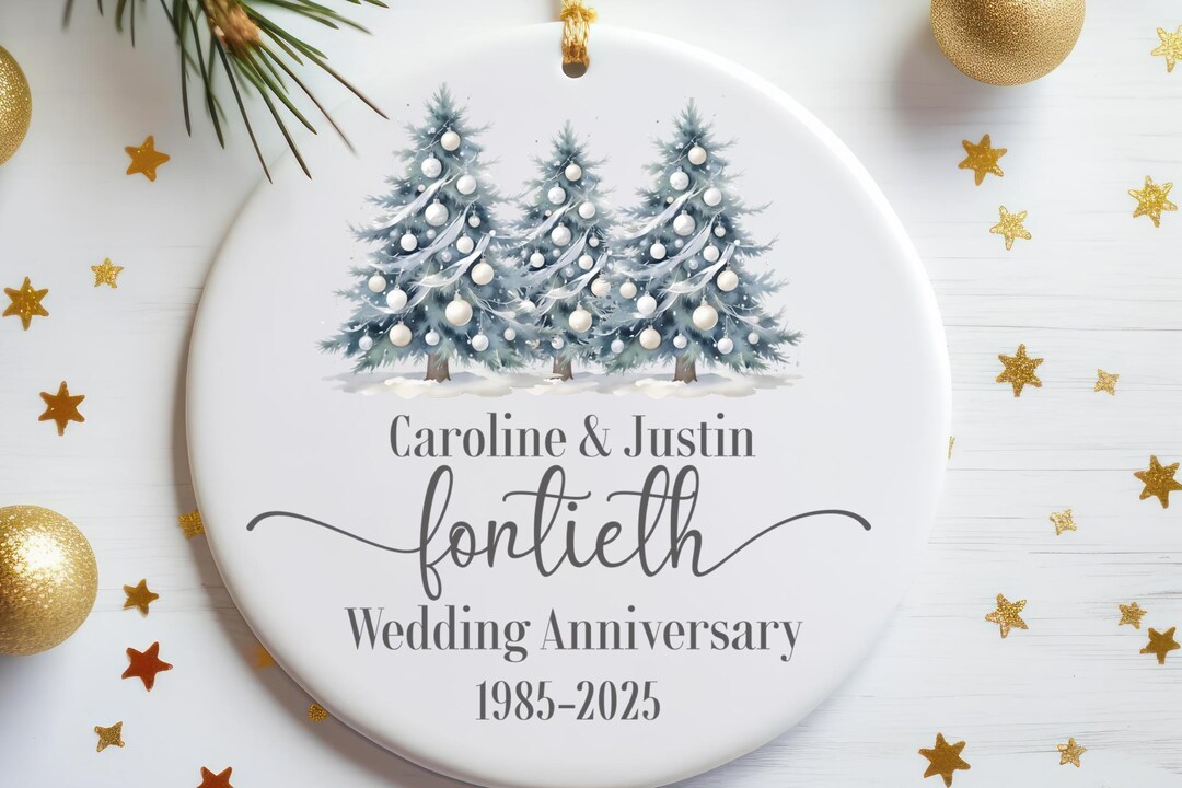 Personalized 40th Wedding Anniversary Ornament, Fortieth Anniversary ...