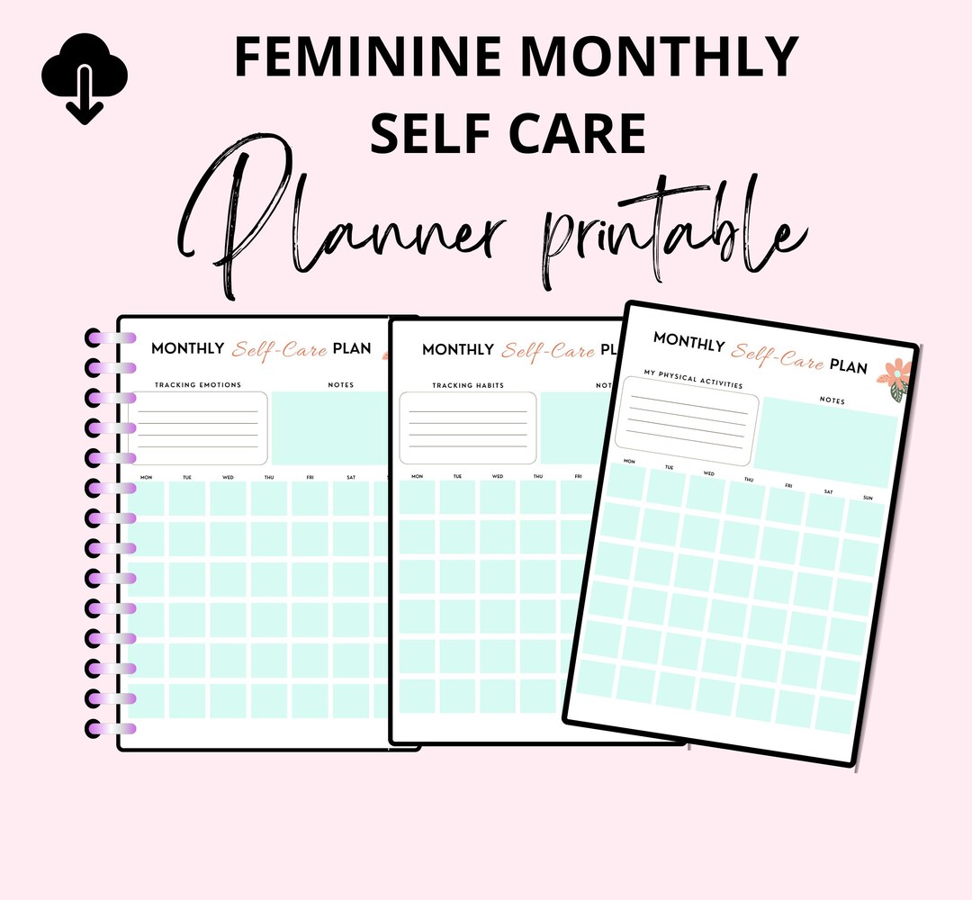 Feminine Monthly Self-care Planner Printable | Habit, Emotion ...