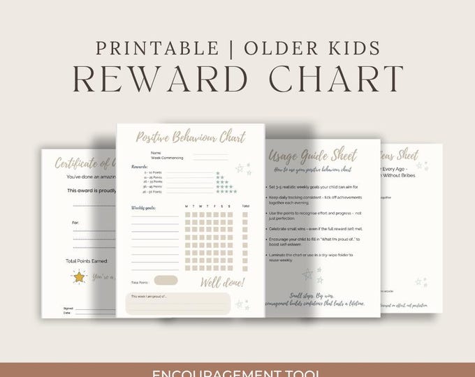 Editable Teens Reward Chart Chore Digital Download Reward Chart for ...