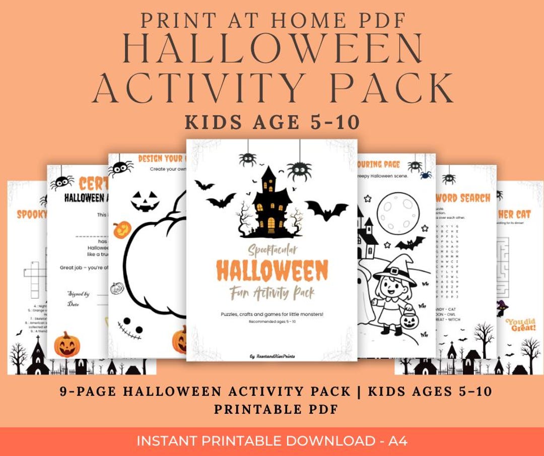 Halloween Activity Pack for Kids: Word Search, I Spy, Colouring Pages ...