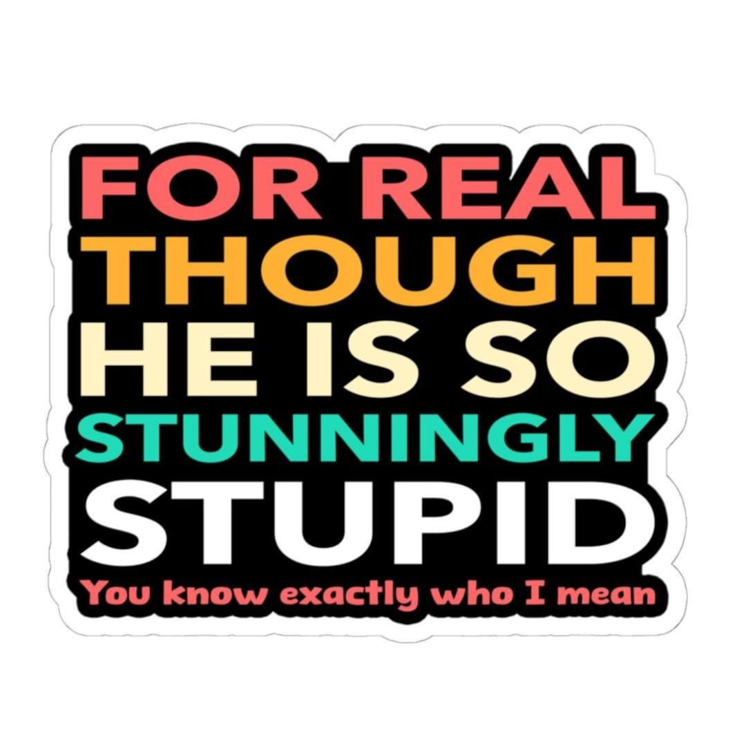 He is Stunningly Stupid Know Who I Mean Funny Stickers Decals Donald ...