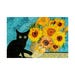 Black Cat Knocking Over Van Gogh Sunflowers Vase Funny Posters Cat ...
