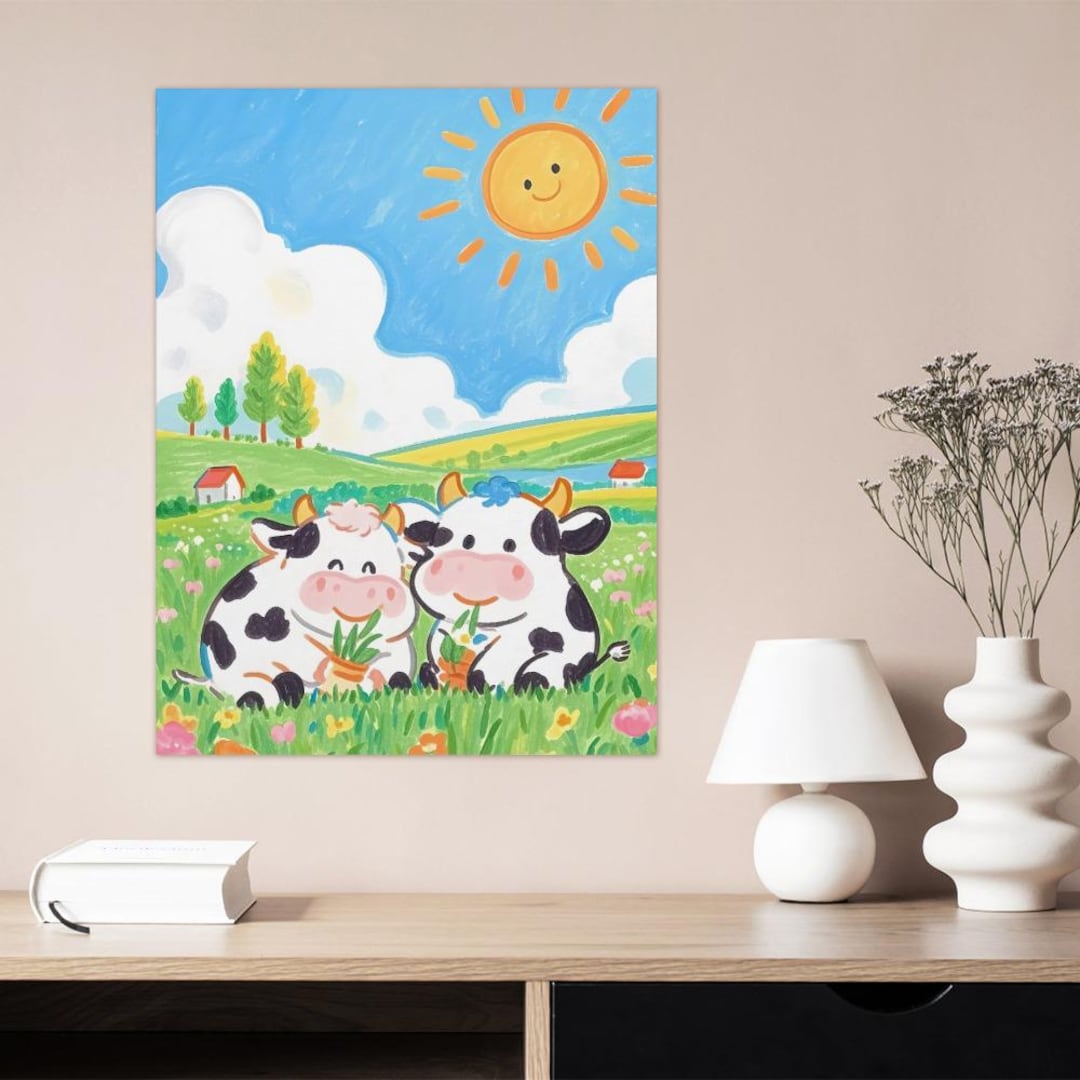 Anime Dairy Cattle Paint by Numbers, Farm Calf Cow Paint by Numbers ...
