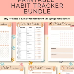 Habit Tracker Bundle | Printable PDF | Daily, Weekly, Monthly Habit ...