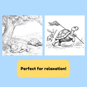 The Tortoise and the Hare Coloring Pages – 6-page Printable Storybook ...