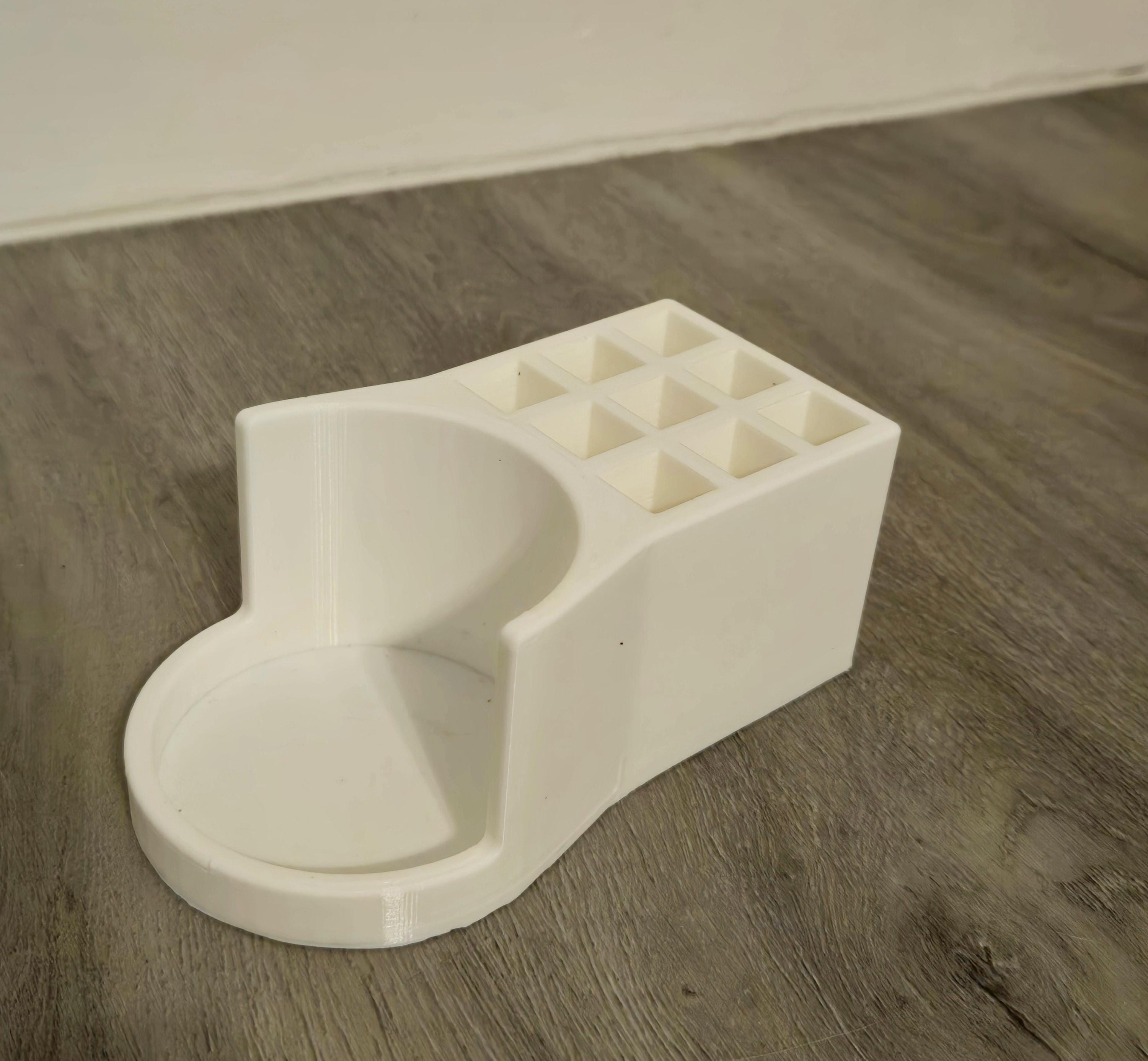 3D Printed Paint Brush Holder With Water Glass: Art Supplies Organizer ...