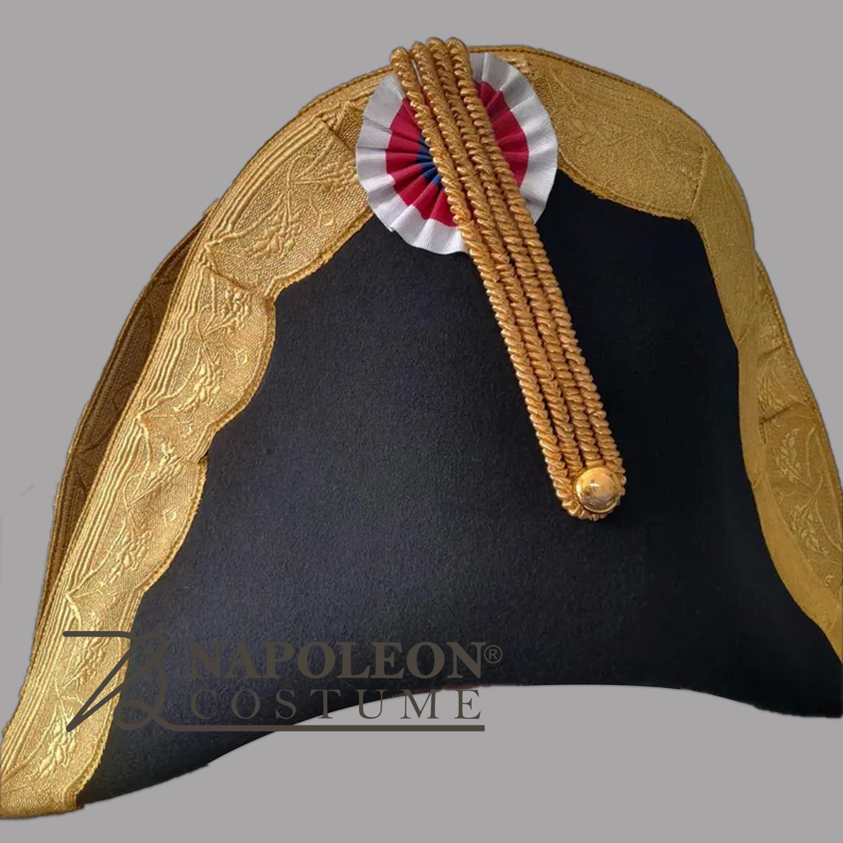 Napoleon Bicorne With Gold Trim With Feather Boa - Cocked Hat - Etsy