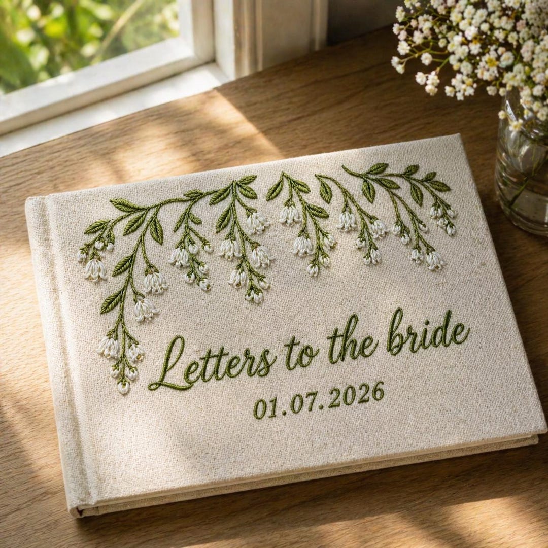 Personalized Letters to the Bride Notebook Hand Embroidered, Custom ...