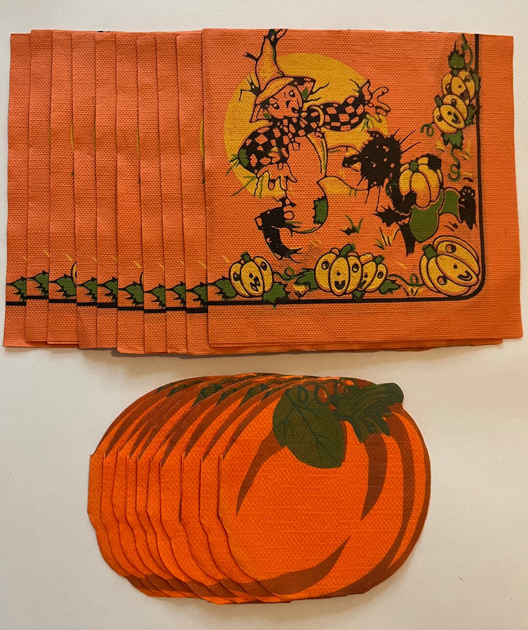Set of 20 Vintage Halloween Crepe Paper Napkins - Etsy