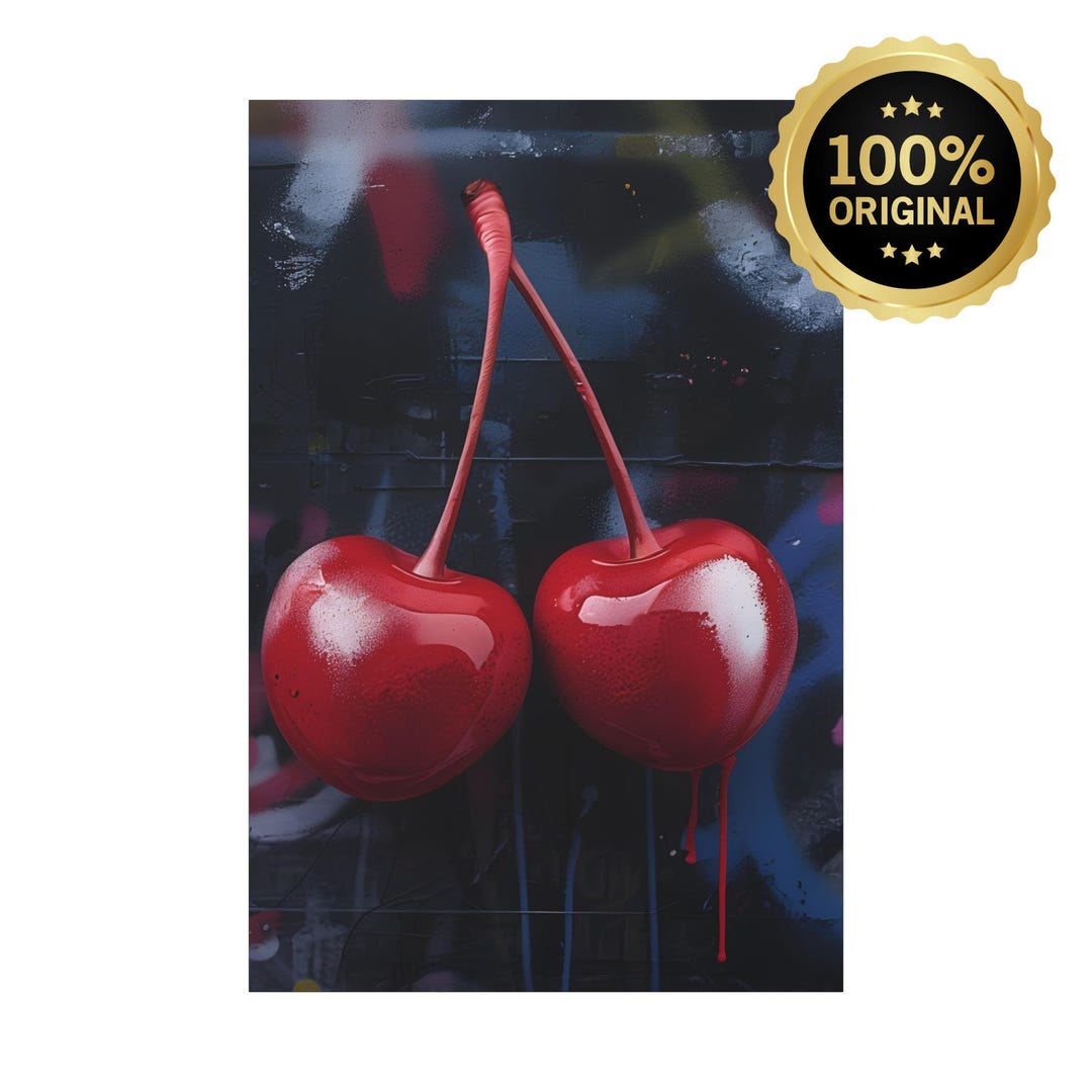 Bold and Juicy! This Graffiti Inspired Cherry Wall Art Blends Urban ...