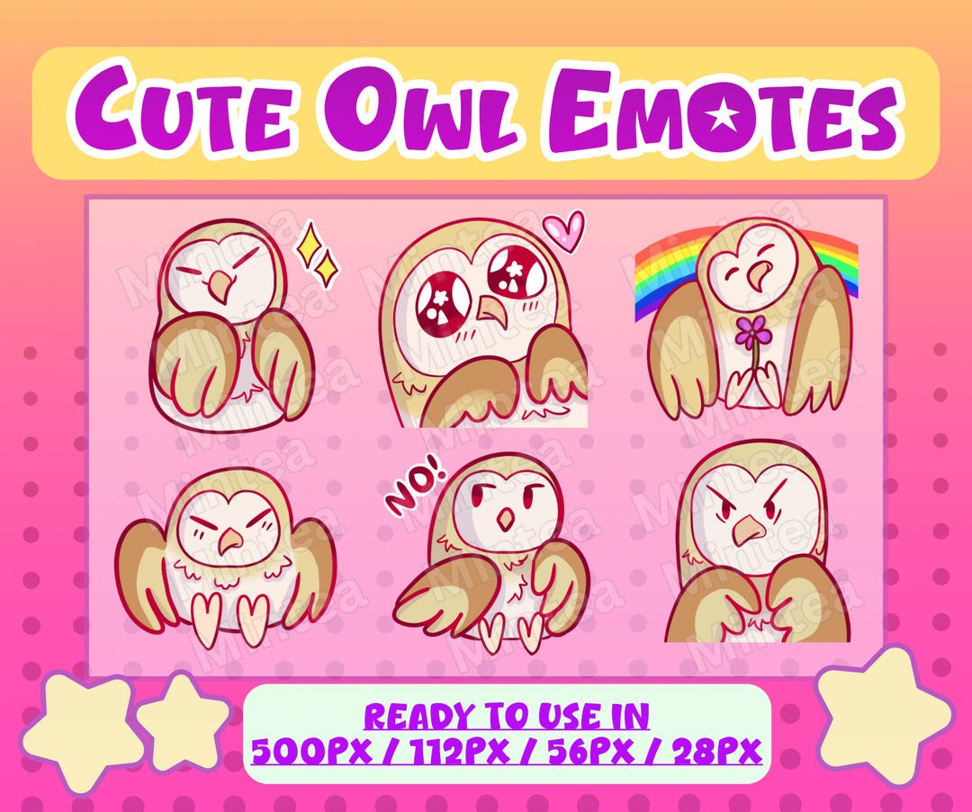 Cute Owl Emotes for Discord and Twitch - Etsy