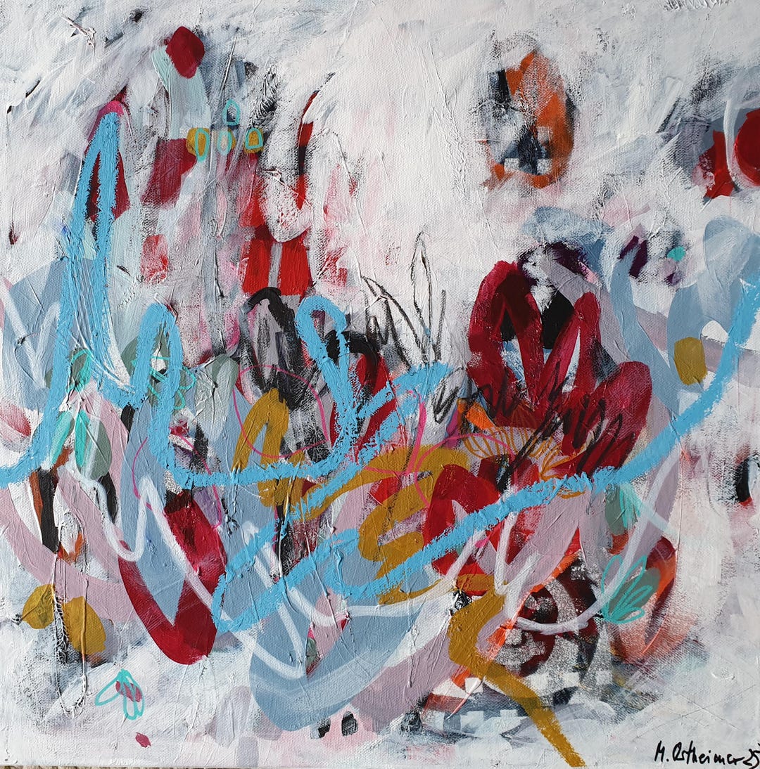 Abstract Painting Square 50 X 50, Original Painting, Acrylic Painting ...