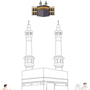 Printable Islamic Activity Worksheets for Muslim Kids, Kaabah, Masjid ...