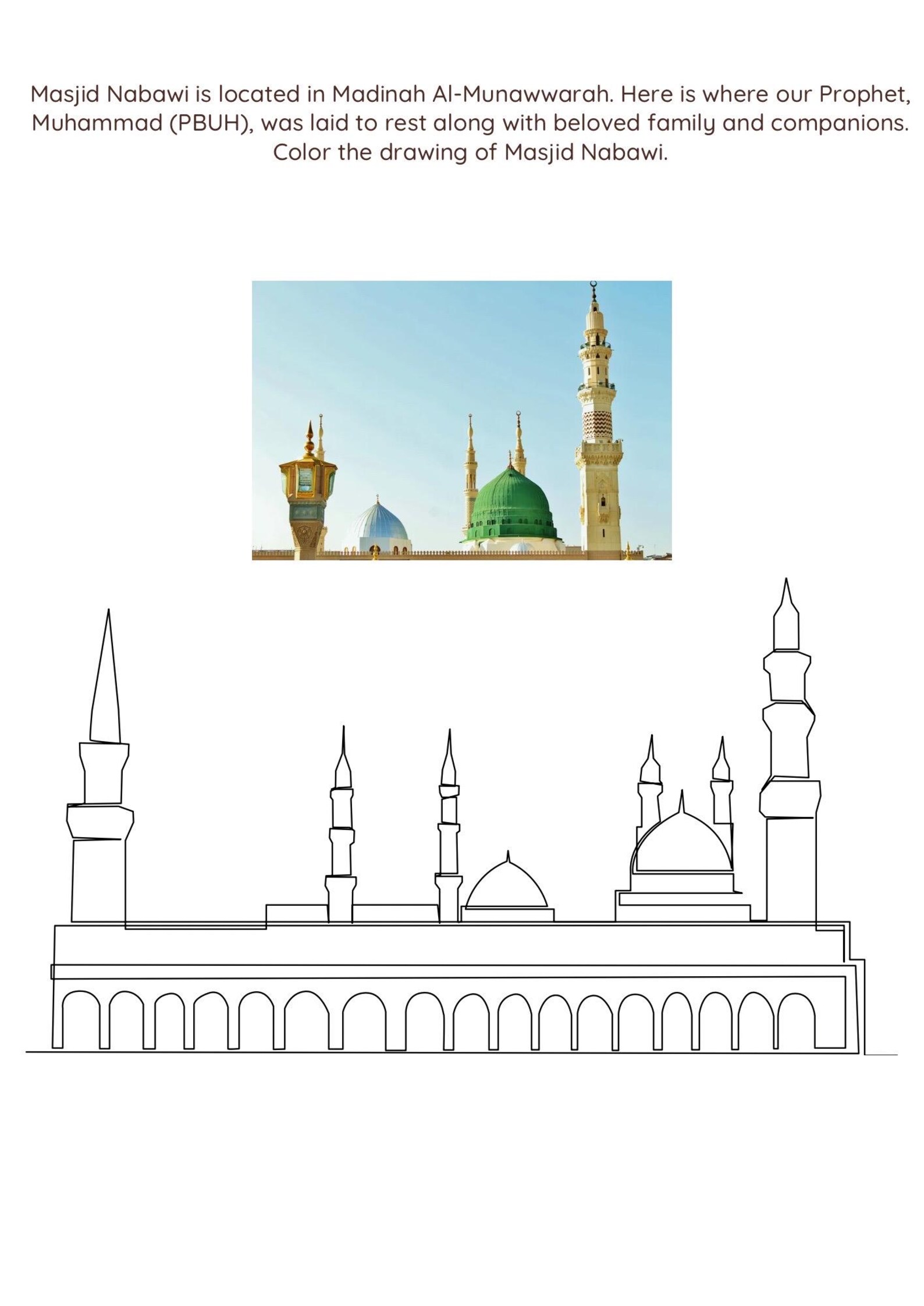 Islamic Activity Worksheets for Muslim Kids: Kaabah, Masjid (PDF) - Etsy