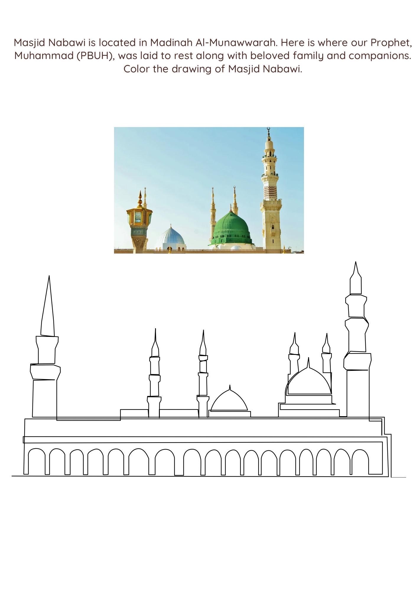 Islamic Activity Worksheets for Muslim Kids: Kaabah, Masjid (PDF) - Etsy