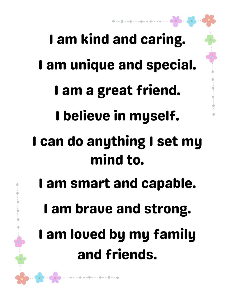Over 300 Positive Affirmations Bundle for Kids - Printable PDF to Build ...