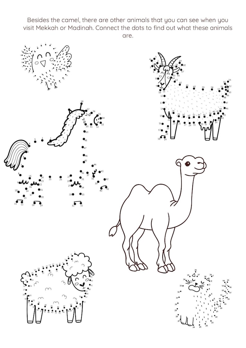 Printable Islamic Activity Worksheets for Muslim Kids, Kaabah, Masjid ...