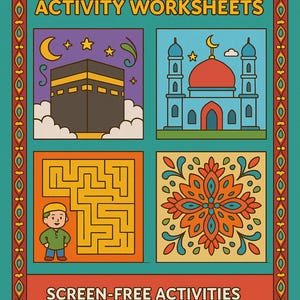 Islamic Activity Worksheets for Muslim Kids: Kaabah, Masjid (PDF) - Etsy