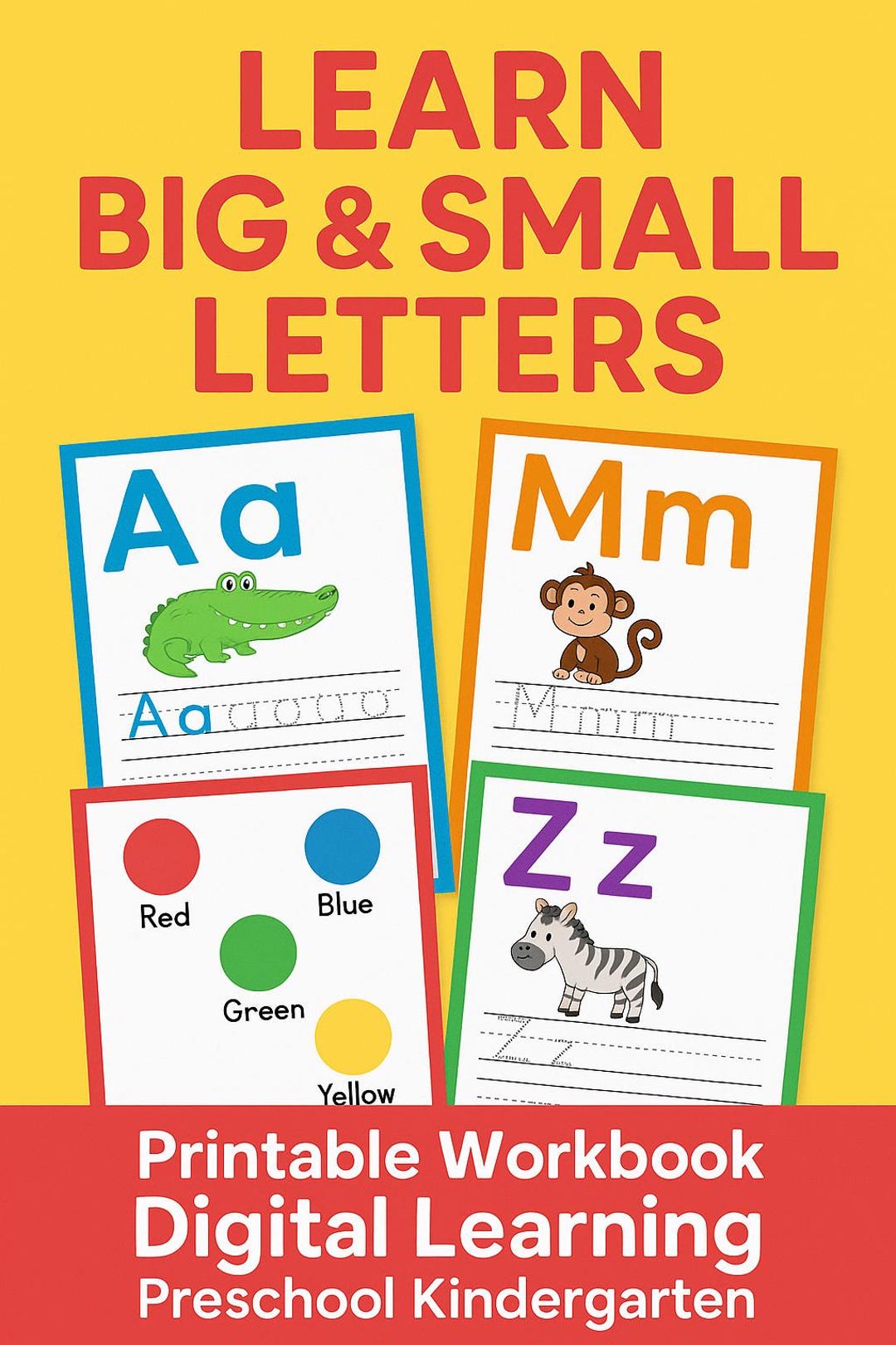 Printable Big and Small Letter Recognition Easy Reading Simple Words ...