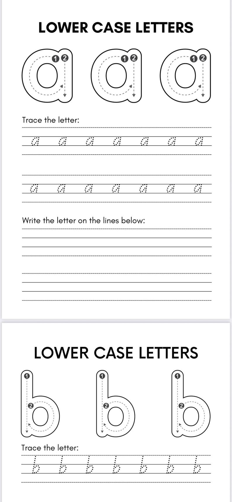 Printable ABC Alphabet Tracing Worksheets: Homeschool Kindergarten (PDF ...