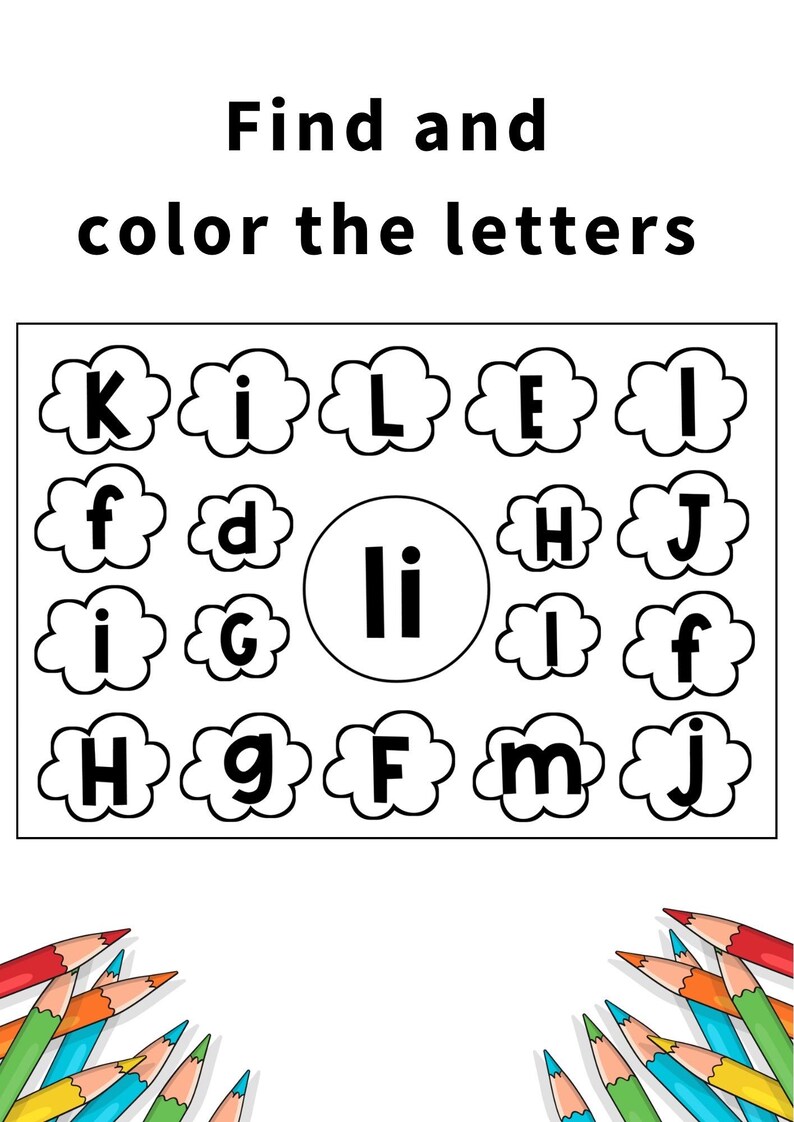 Color the Letter Kindergarten Worksheet for Letter Recognition - Etsy
