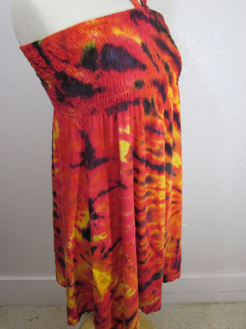 Smocked Tie Dye Dress Spiral of Fire Size Large - Etsy