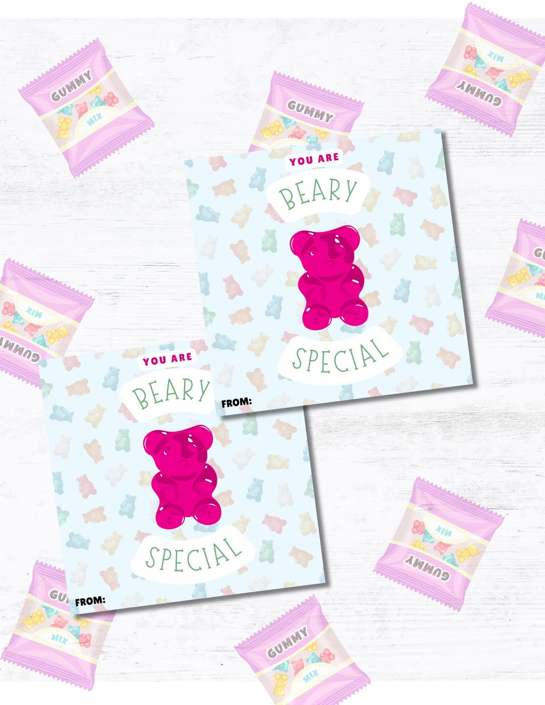 You Are Beary Special Valentine Card | Gummy Bear Valentine Card | Kids ...