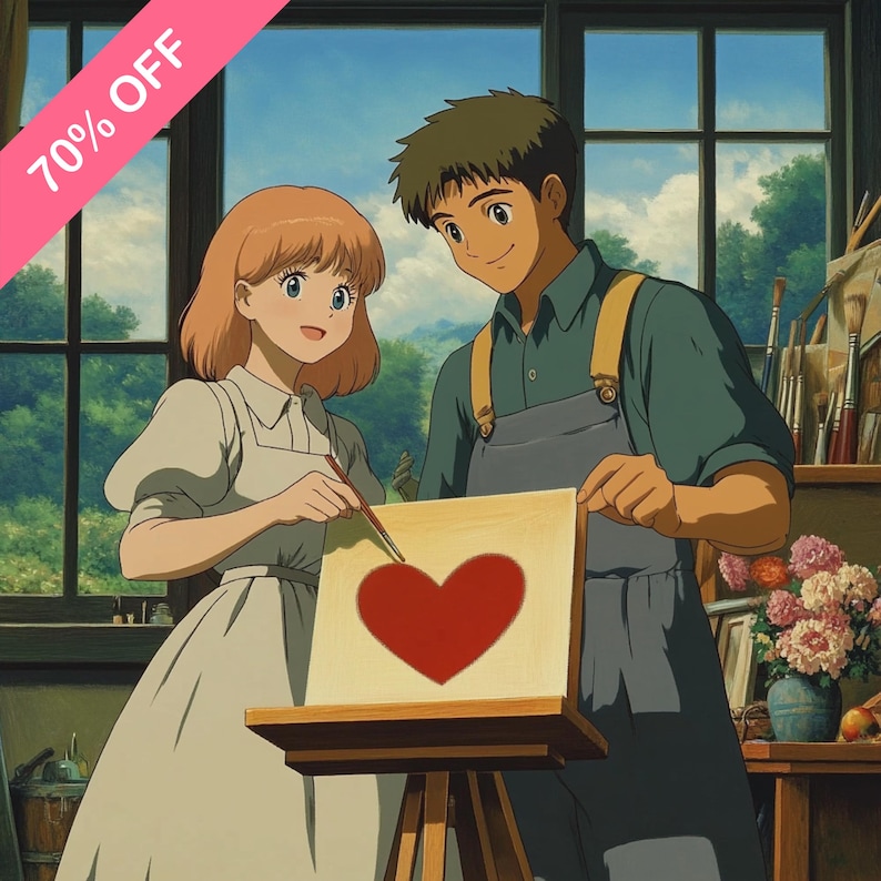 Custom Ghibli-style Art Anime Portraits for Couples, Families & Pets ...