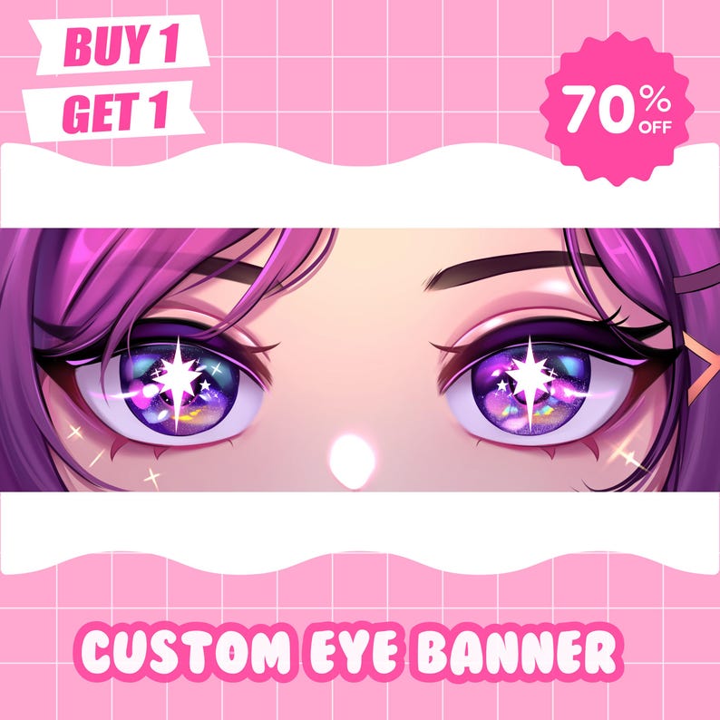 Custom Twitch & Social Media Banner | Eye Banner | Anime Illustration ...