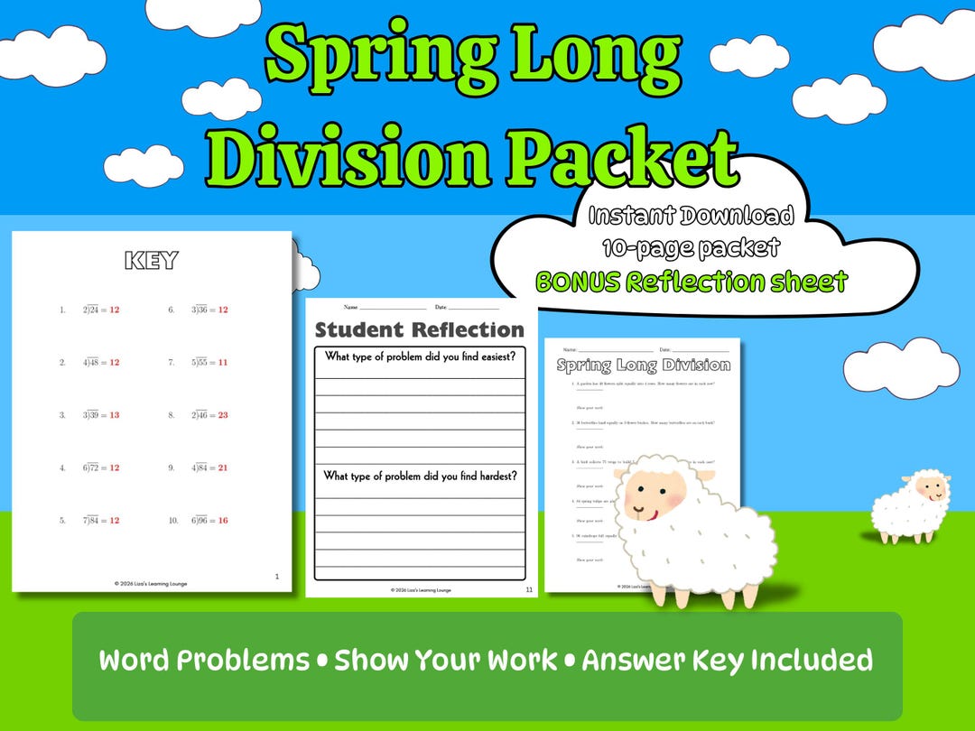 Long Division Packet | Math Worksheets Grades 3-4 | No Prep Math ...