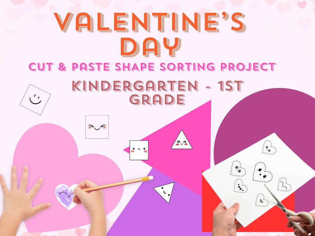 Valentine’s Day Shape Sorting Activity | 5 Shapes | Kindergarten & 1st ...