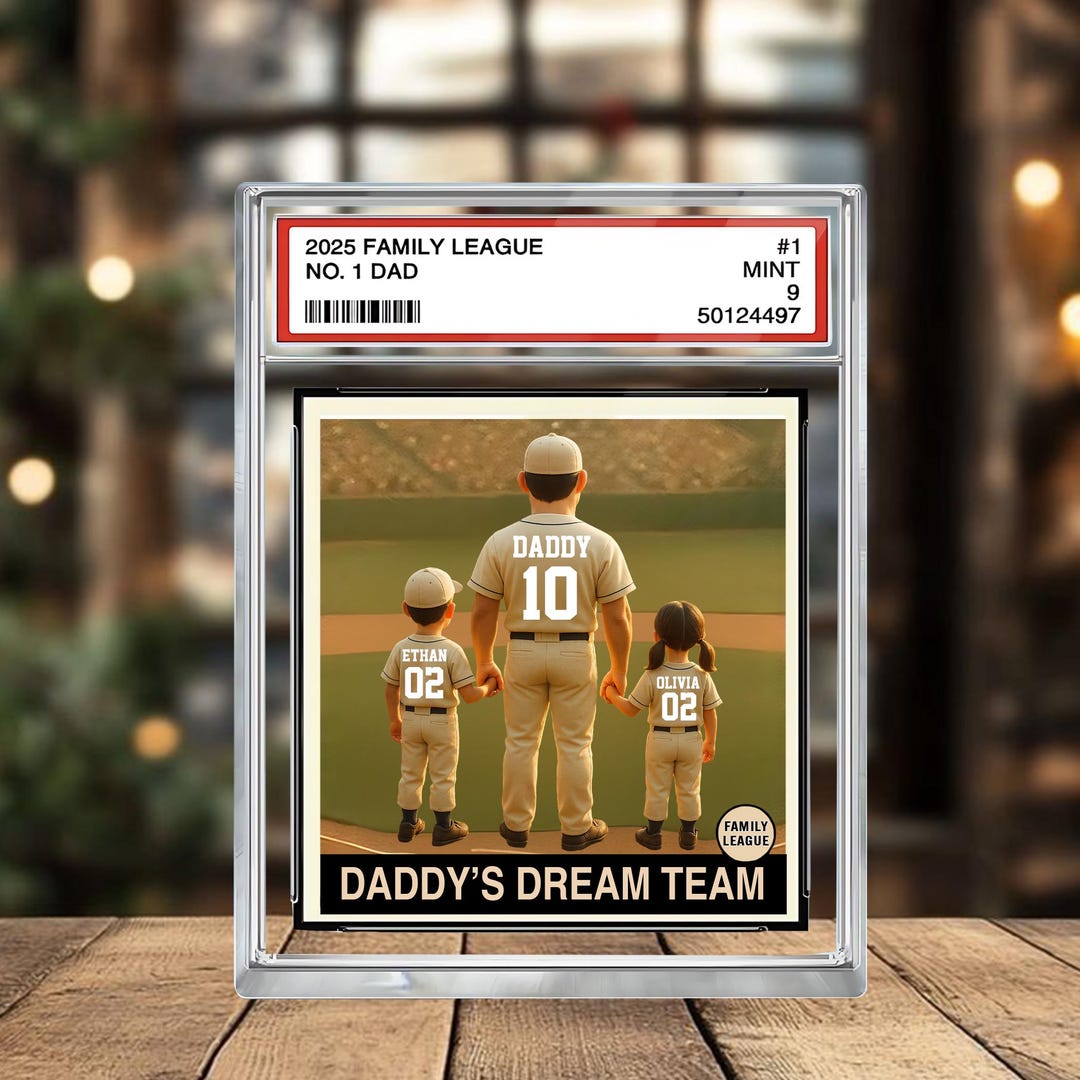 Personalized Baseball Dad Trading Card Theme Acrylic Block – Father's ...