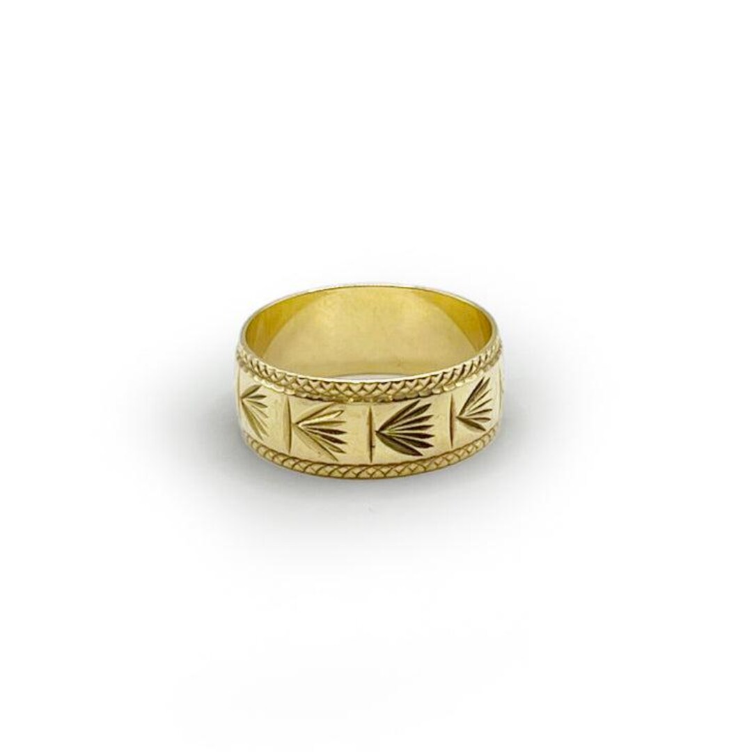 Vintage 9ct Yellow Gold Palm Band - Size 6.25 - Etsy