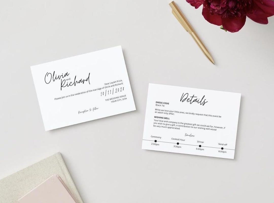 Minimalist Landscape Wedding Invitation Template - Etsy