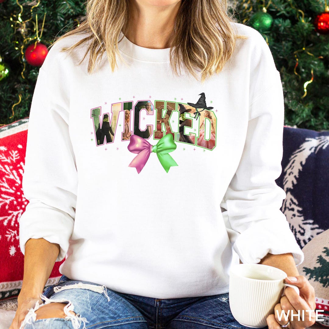 Wicked the Movie Coquette Sweatshirt, Wicked Broomstick Sweatshirt ...