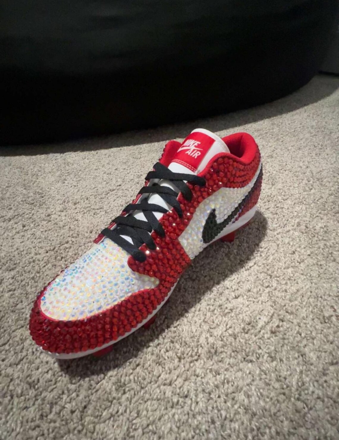 Men’s Jordan 1 Retro LOW Bedazzled Cleats - Etsy