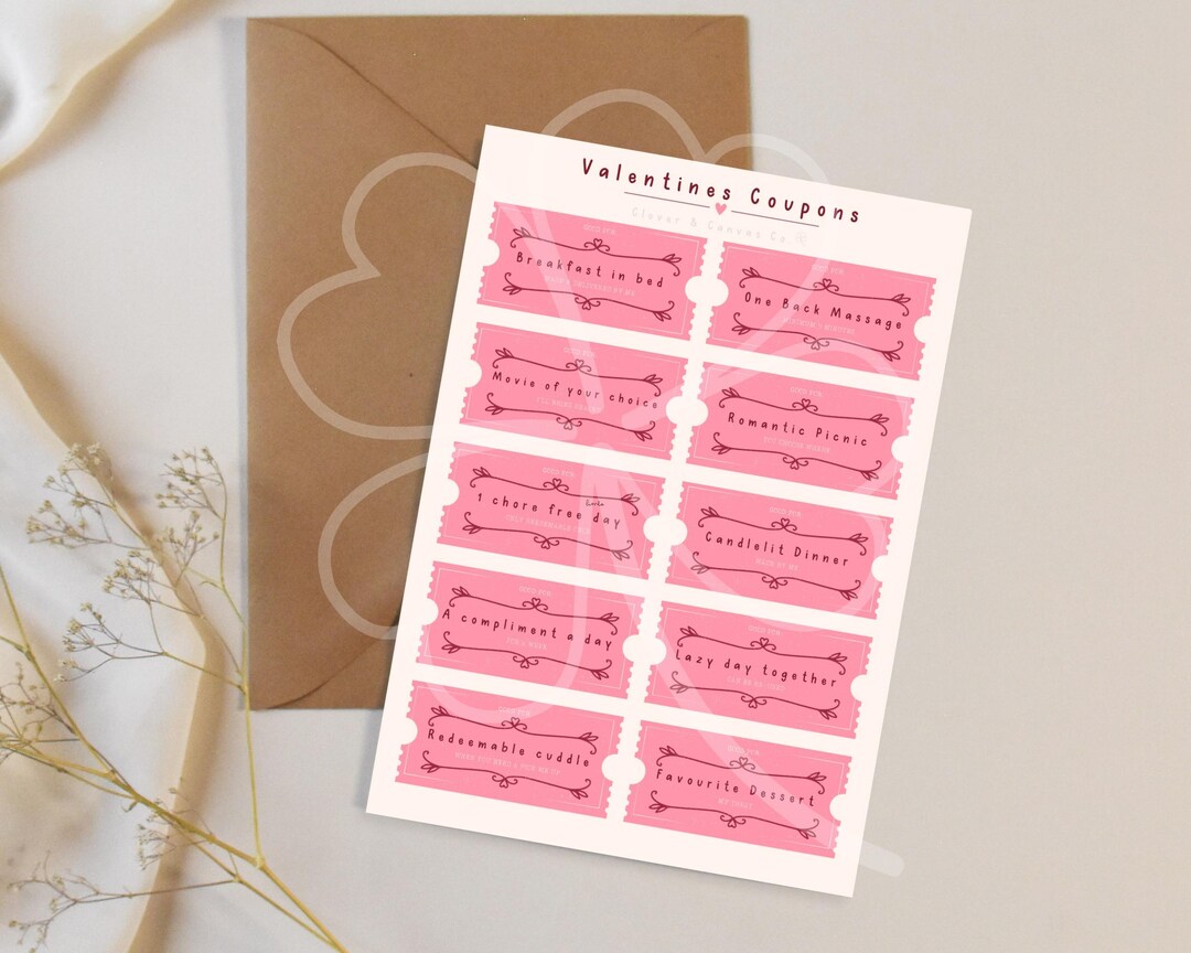 Printable Valentine’s Day Coupons – Romantic & Fun Gift for Your ...