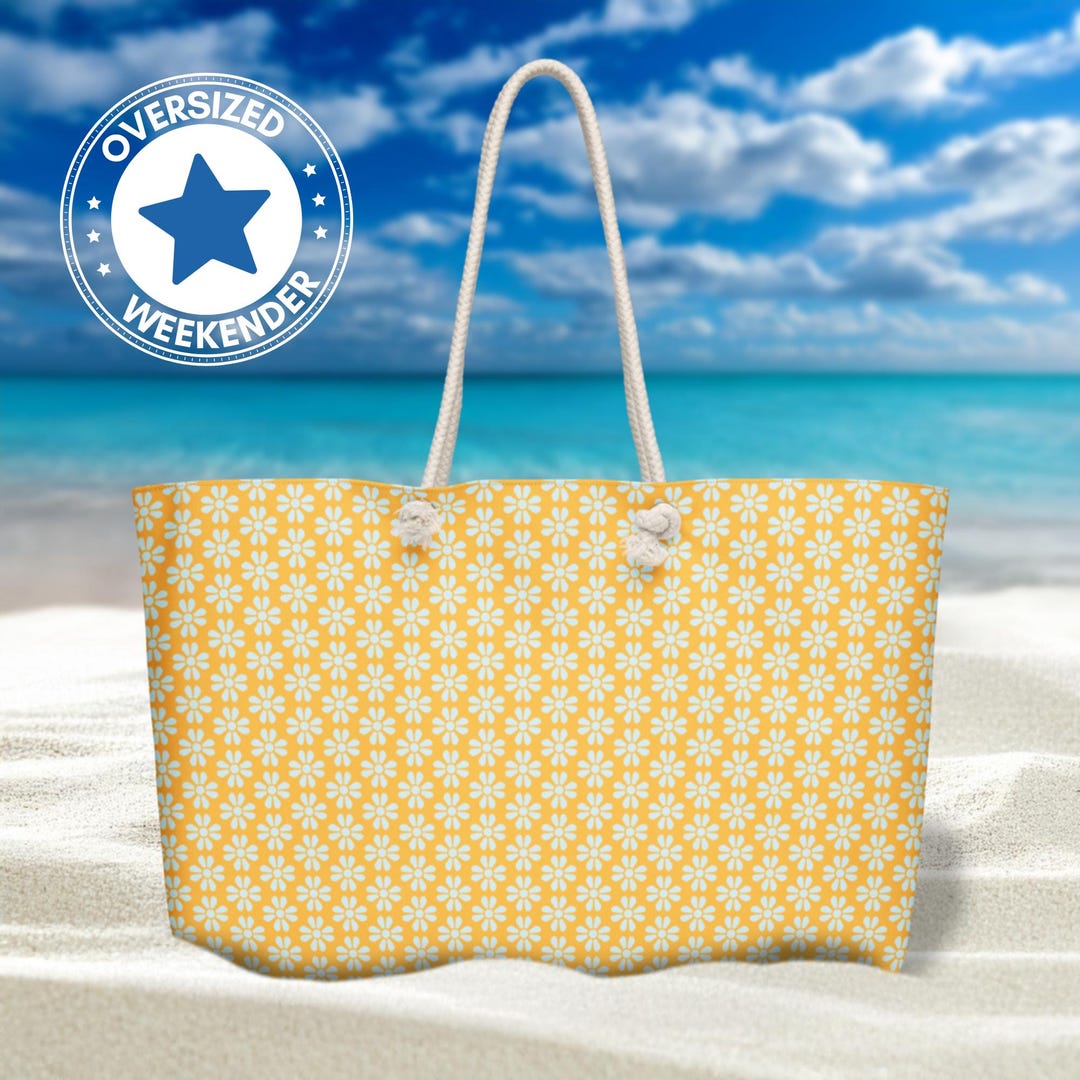 Retro Floral Weekender Bag – Travel Tote, Vacation Bag, Beach Tote ...